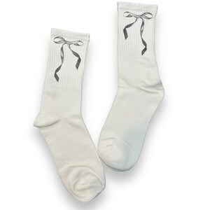 Coquette Ribbon Bow Handprinted Ankle Socks - Etsy