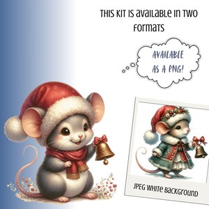 Digital Winter Clipart, A Mousey Christmas, Illustrations for ...