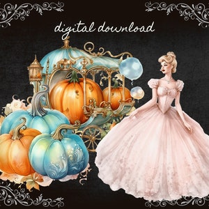 Digital Clipart Illustration Set, Cinderella Story Collection, PNG ...