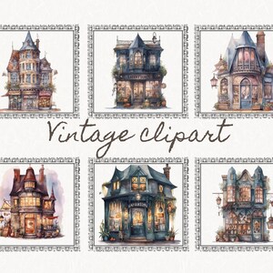 Digital Clipart Illustration Set, Magic Shops Wizard Fantasy Mystical ...