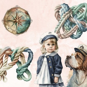 Digital Clipart Illustration Set, Nautical Dream Vintage Marine, PNG ...