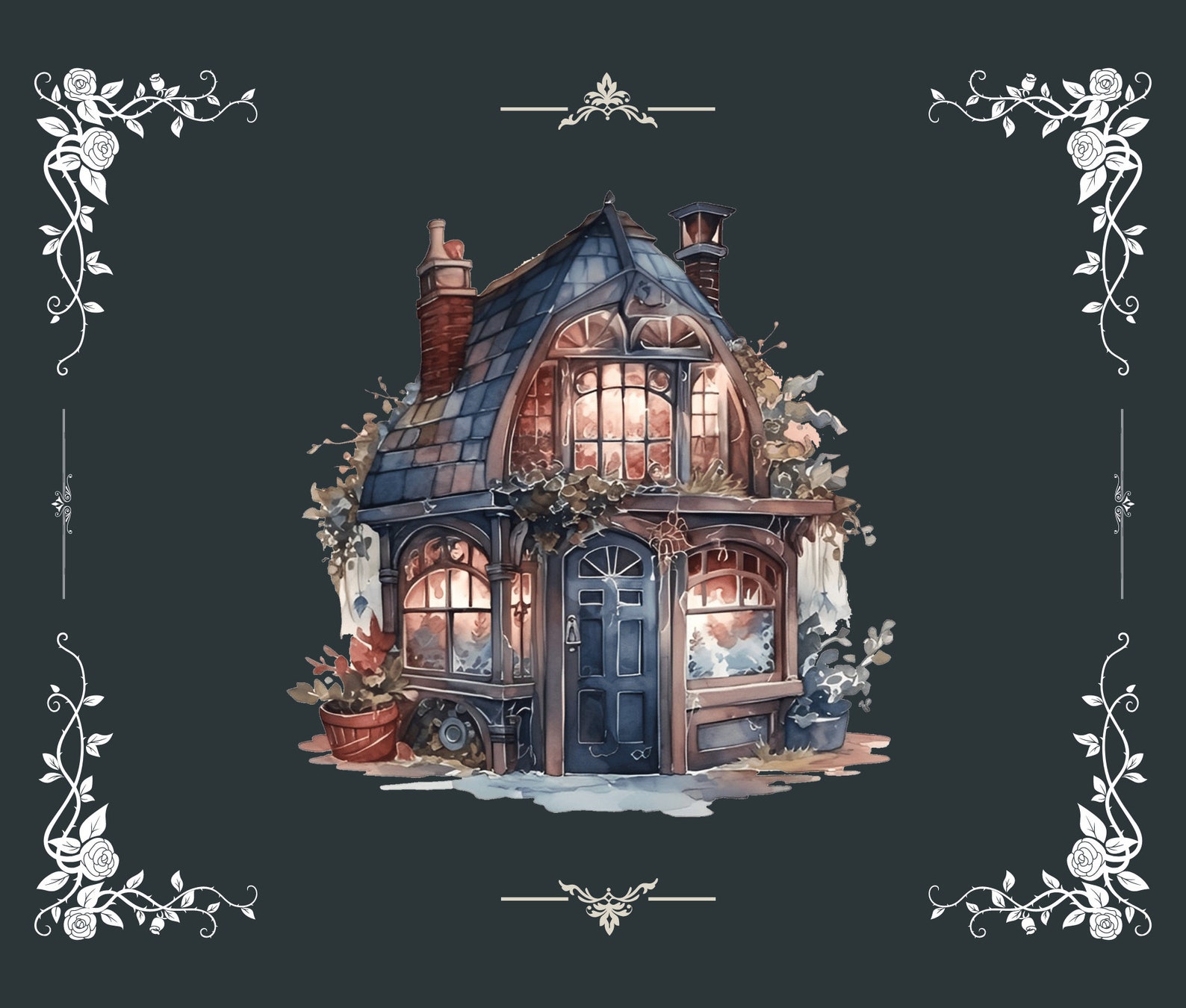 Digital Clipart Illustration Set, Magic Shops Wizard Fantasy Mystical ...