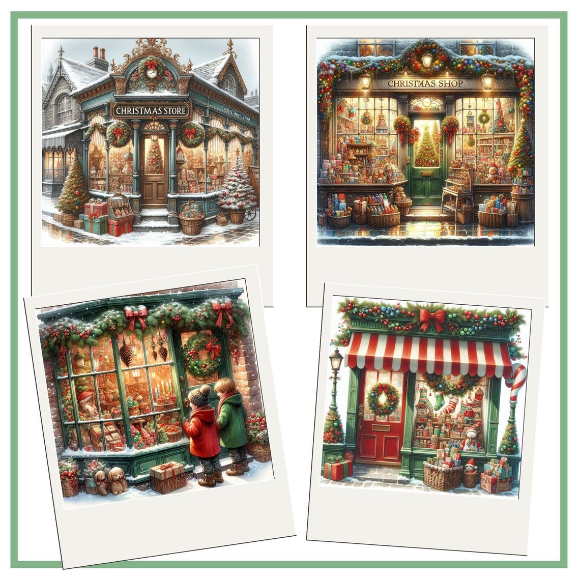 Digital Winter Clipart, Christmas Toy Store, Illustrations for ...