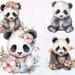 Digital Clipart Illustration Set, Cute Baby Panda, PNG Printable ...