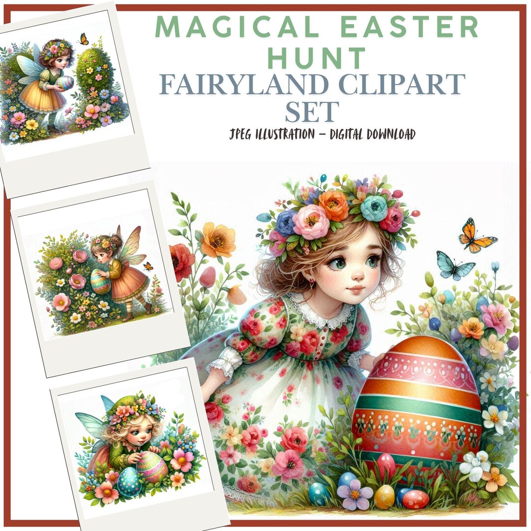 Digital Easter Clipart, Magical Easter Hunt, Fairies Illustrations for ...