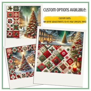 Digital Christmas Quilted Christmas Trees, Paper Illustrations for ...