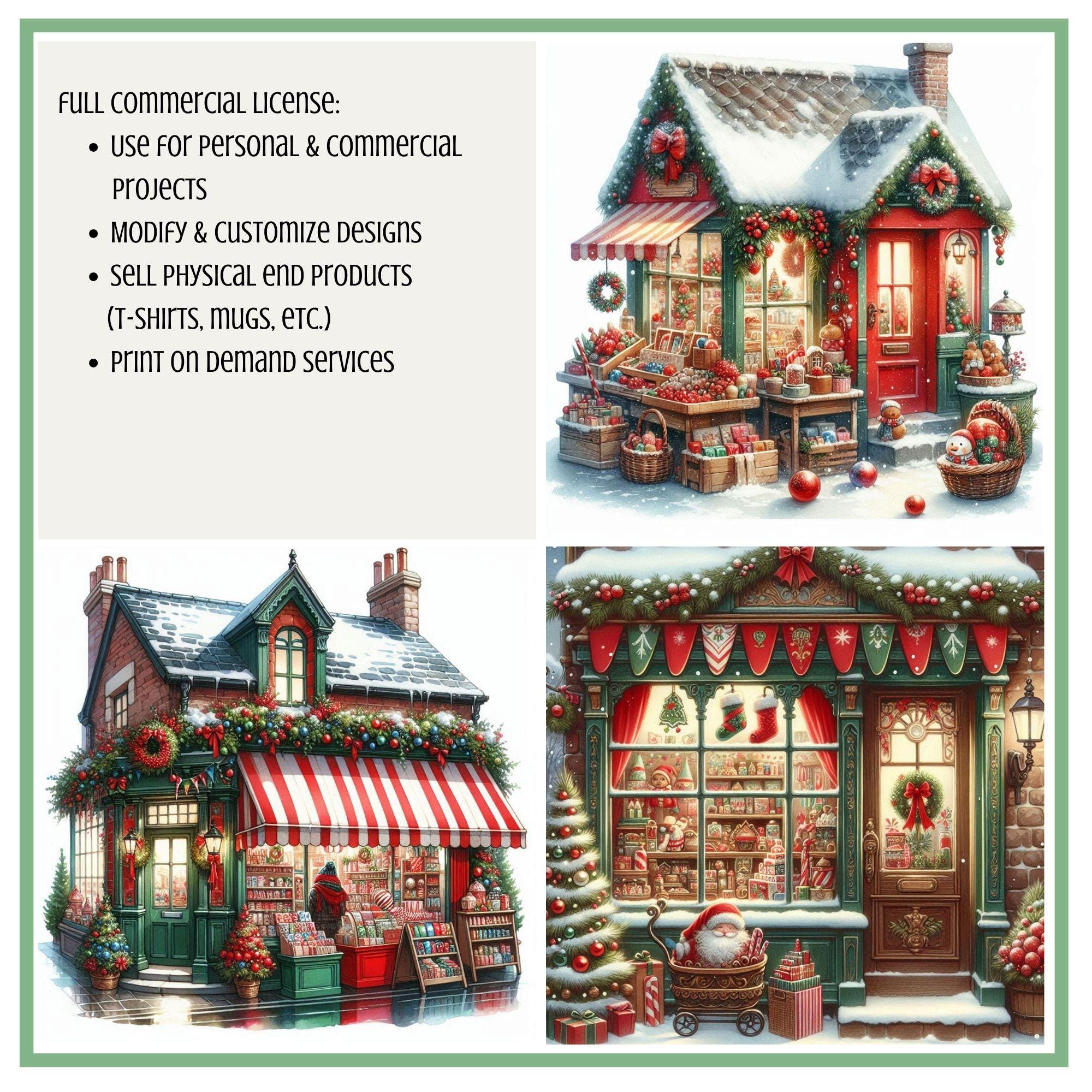 Digital Winter Clipart, Christmas Toy Store, Illustrations for ...