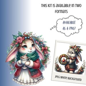 Digital Winter Clipart, Cute Holiday Hops Bunnies, Illustrations for ...