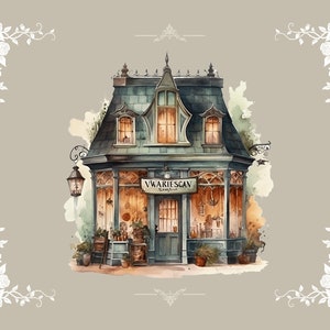 Digital Clipart Illustration Set, Magic Shops Wizard Fantasy Mystical ...