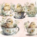 Digital Clipart Illustration Set, Easter Chicks Set, PNG Printable ...