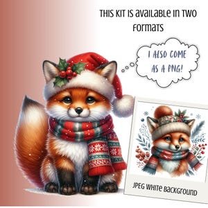 Digital Winter Clipart, Christmas Festive Foxes, Illustrations for ...