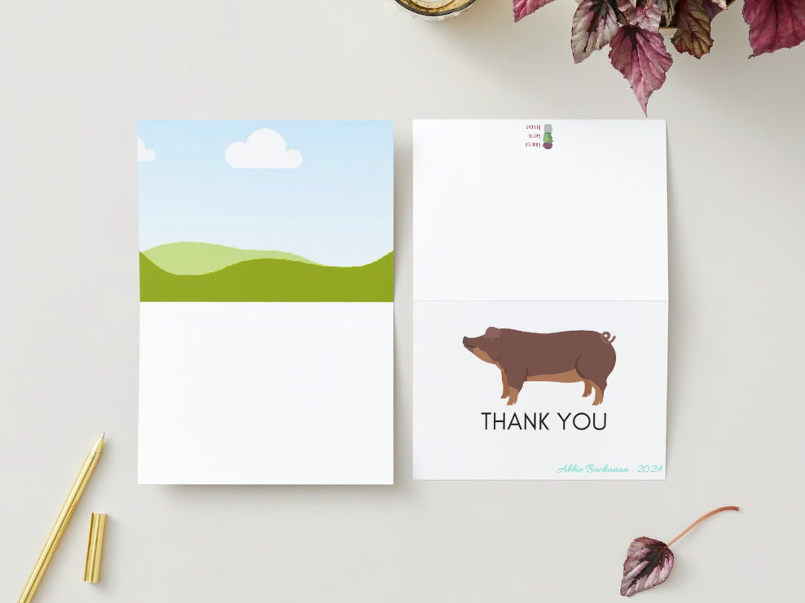 Stock Show Thank You Card - Pig, INSTANT DOWNLOAD, Editable - Etsy