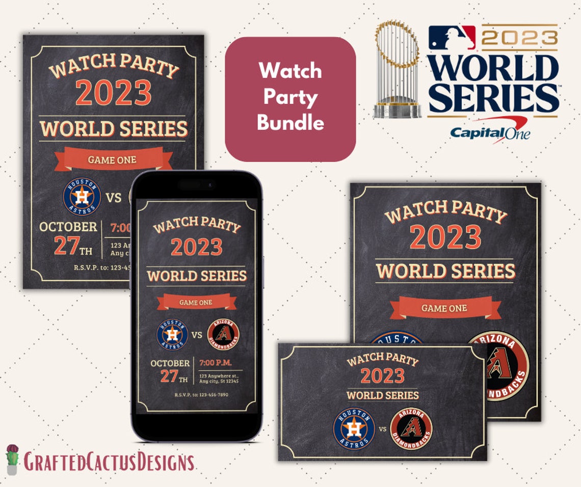 Editable World Series Watch Party Bundle, 2023 MLB World Series, Design ...