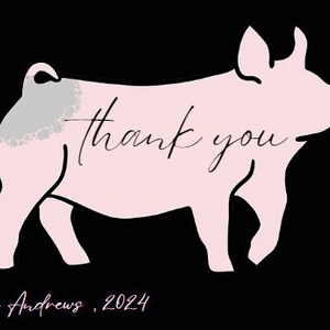 Stock Show Thank You Card - Pig, INSTANT DOWNLOAD, Editable - Etsy