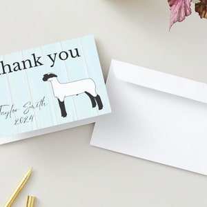 Stock Show Thank You Card - Lamb, INSTANT DOWNLOAD, Editable - Etsy