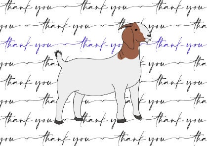 Stock Show Thank You Card - Goat, INSTANT DOWNLOAD, Editable - Etsy