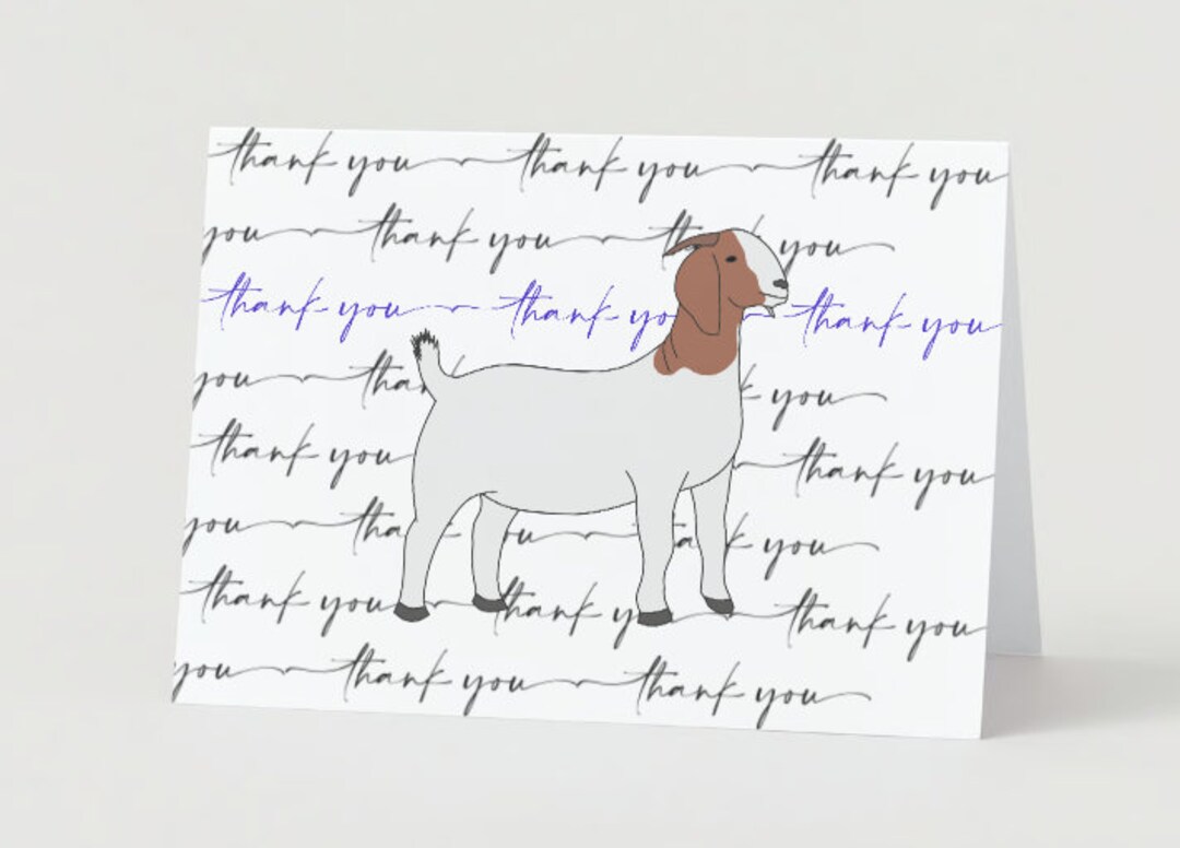 Stock Show Thank You Card - Goat, INSTANT DOWNLOAD, Editable - Etsy