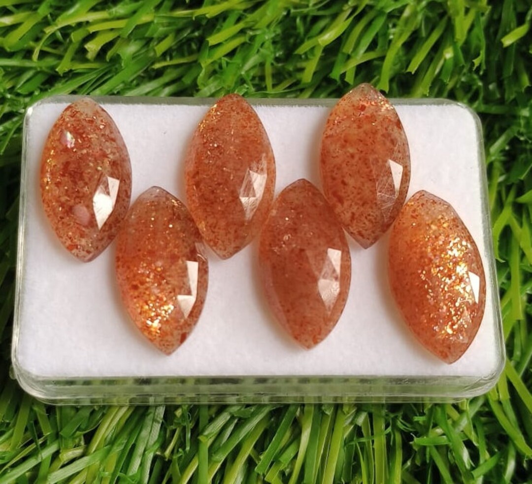 Sunstone 100% Natural Orange Sunstone Rose Cut Marquise - Etsy