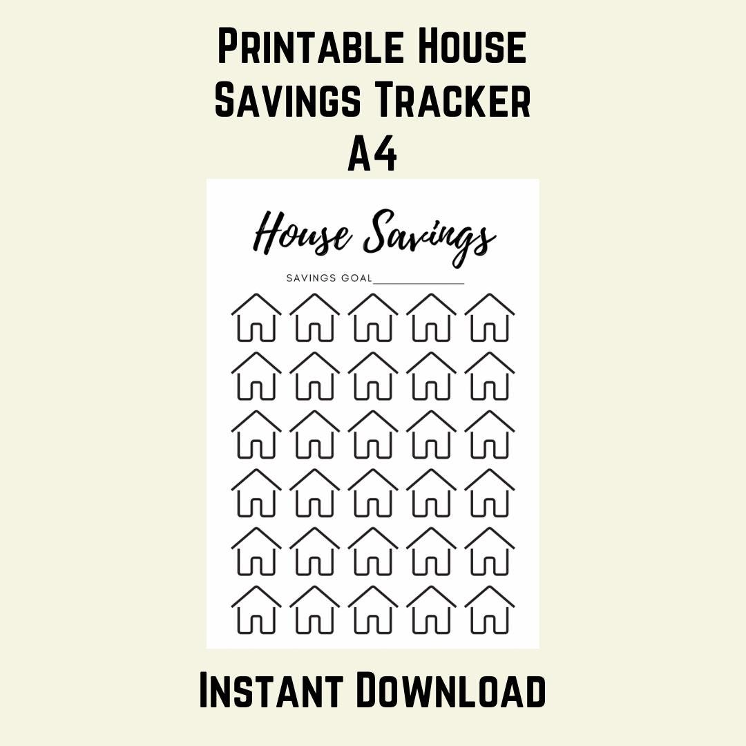 A4 Printable House Savings Tracker Digital Download - Etsy