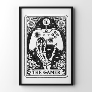 Art Print Tarot Card "the Gamer" | High Quality Print | Skeleton Hand ...