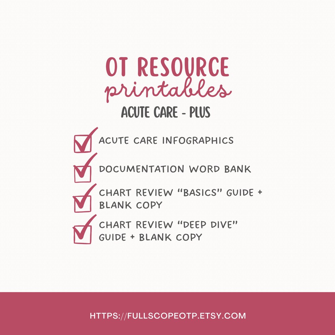 OT in Acute Care Plus Package - Etsy