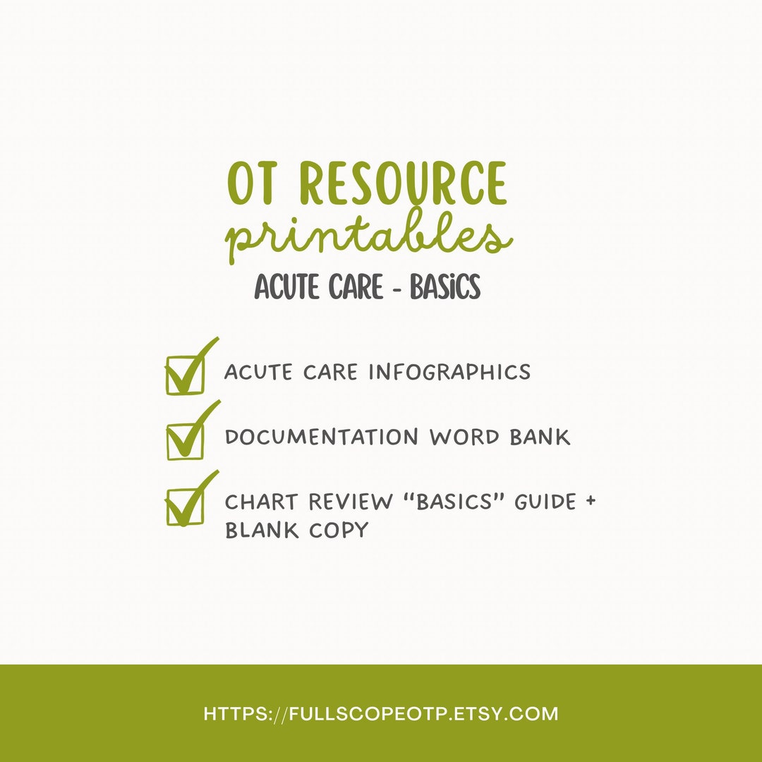 OT Acute Care Basics - Etsy
