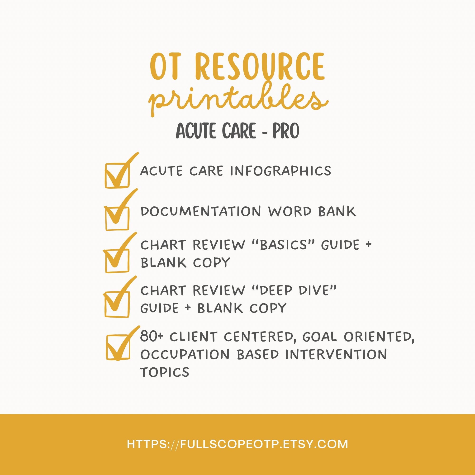 OT in Acute Care PRO W/ 80 Interventions - Etsy