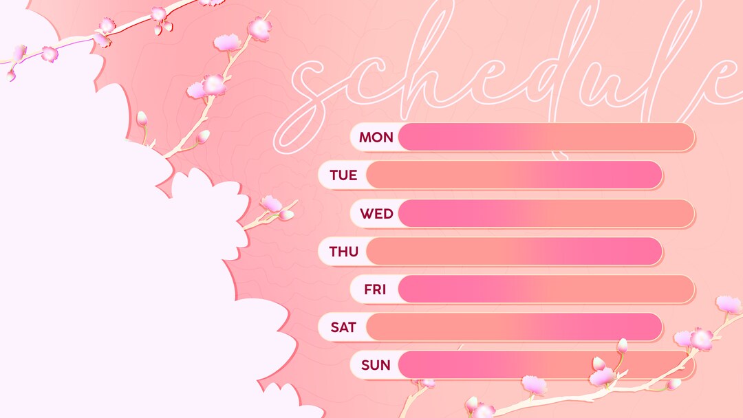 Set of 2 Cherry Blossom Stream Schedules - Etsy