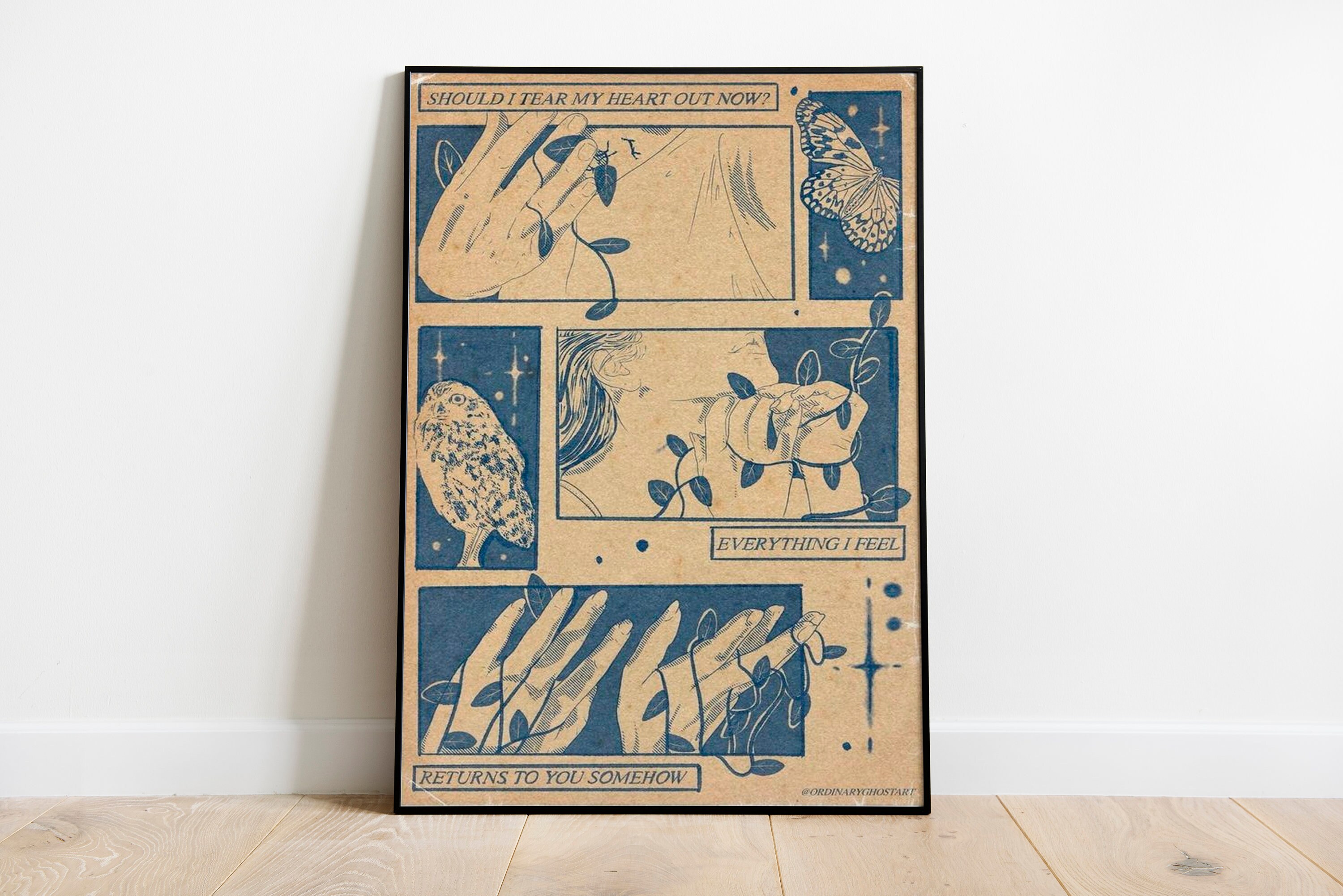 Should I Tear My Heart Out Now Poster, Vintage Music Lyrics Art, Album ...