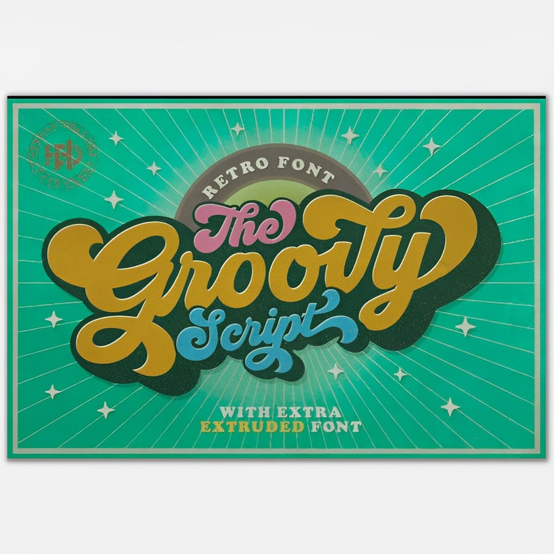 Groovy Script Font Retro Font Logo Font Handwriting Font - Etsy
