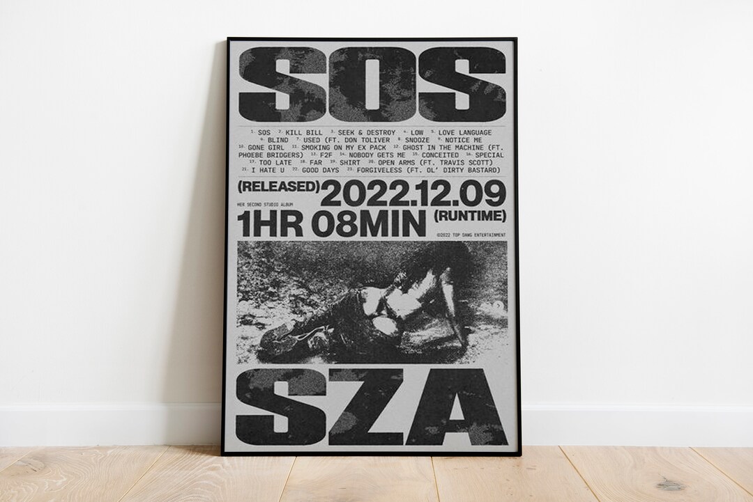 SZA Sos Poster, Vintage Music Art, Vintage Album Cover Poster, Gift for ...