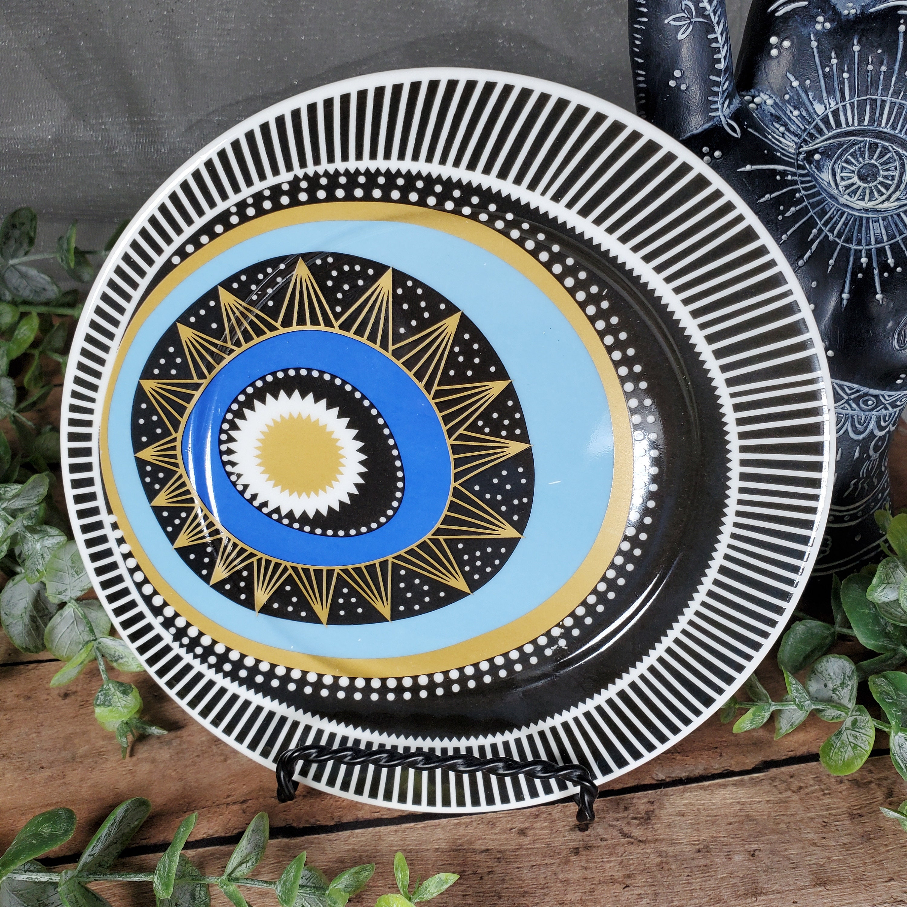 Black and Blue Evil Eye Plate Decorative Plate Home Décor - Etsy