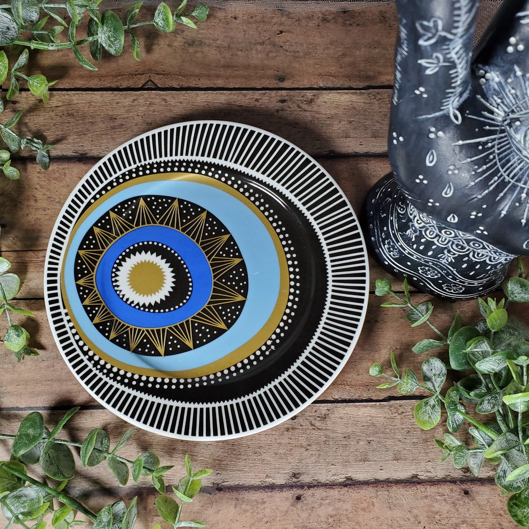 Black and Blue Evil Eye Plate Decorative Plate Home Décor - Etsy