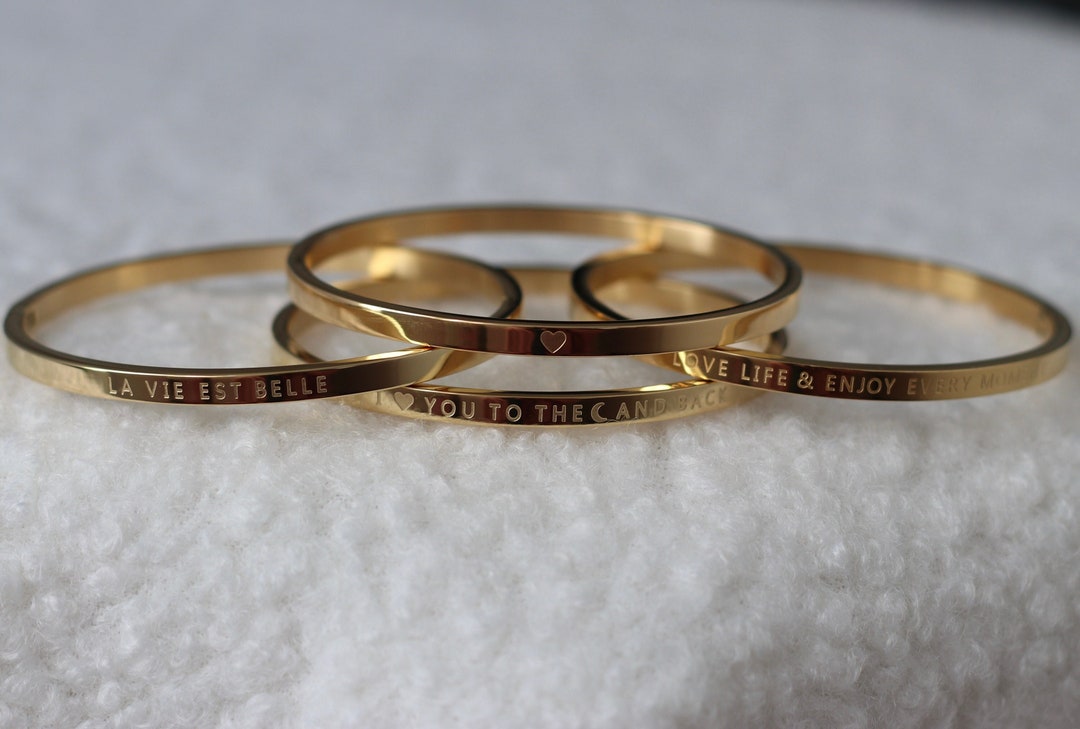 Bangles With Inspirational Sayings Timelessly Modern Bangles for ...