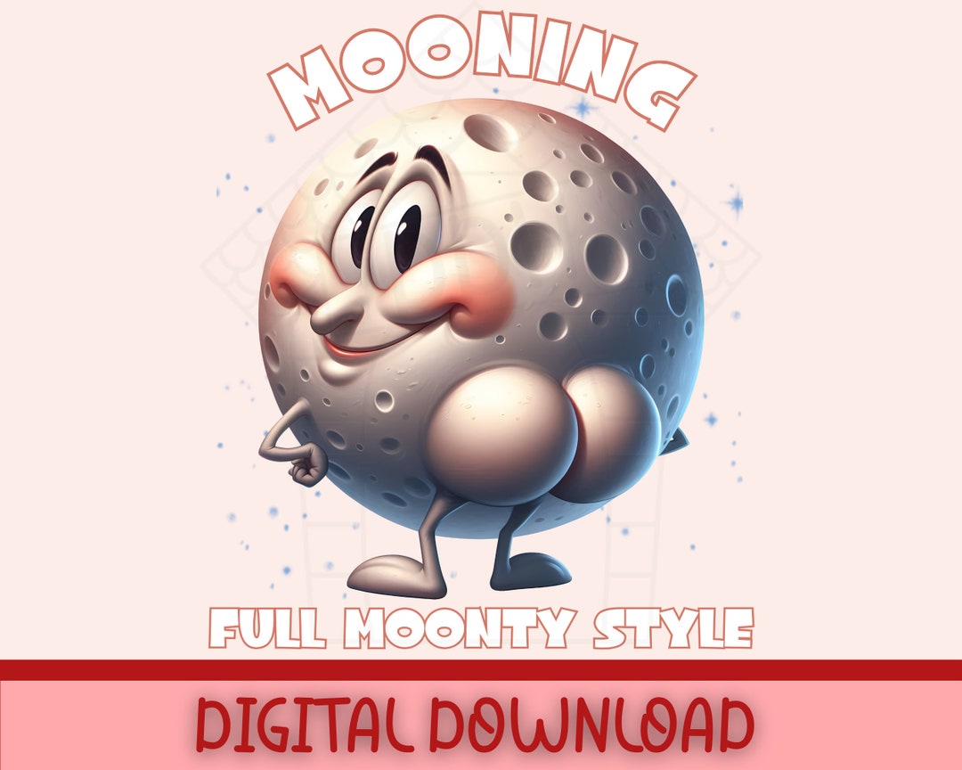 Funny Mooning Cartoon PNG: Cheeky Moon Art (digital Download) - Etsy