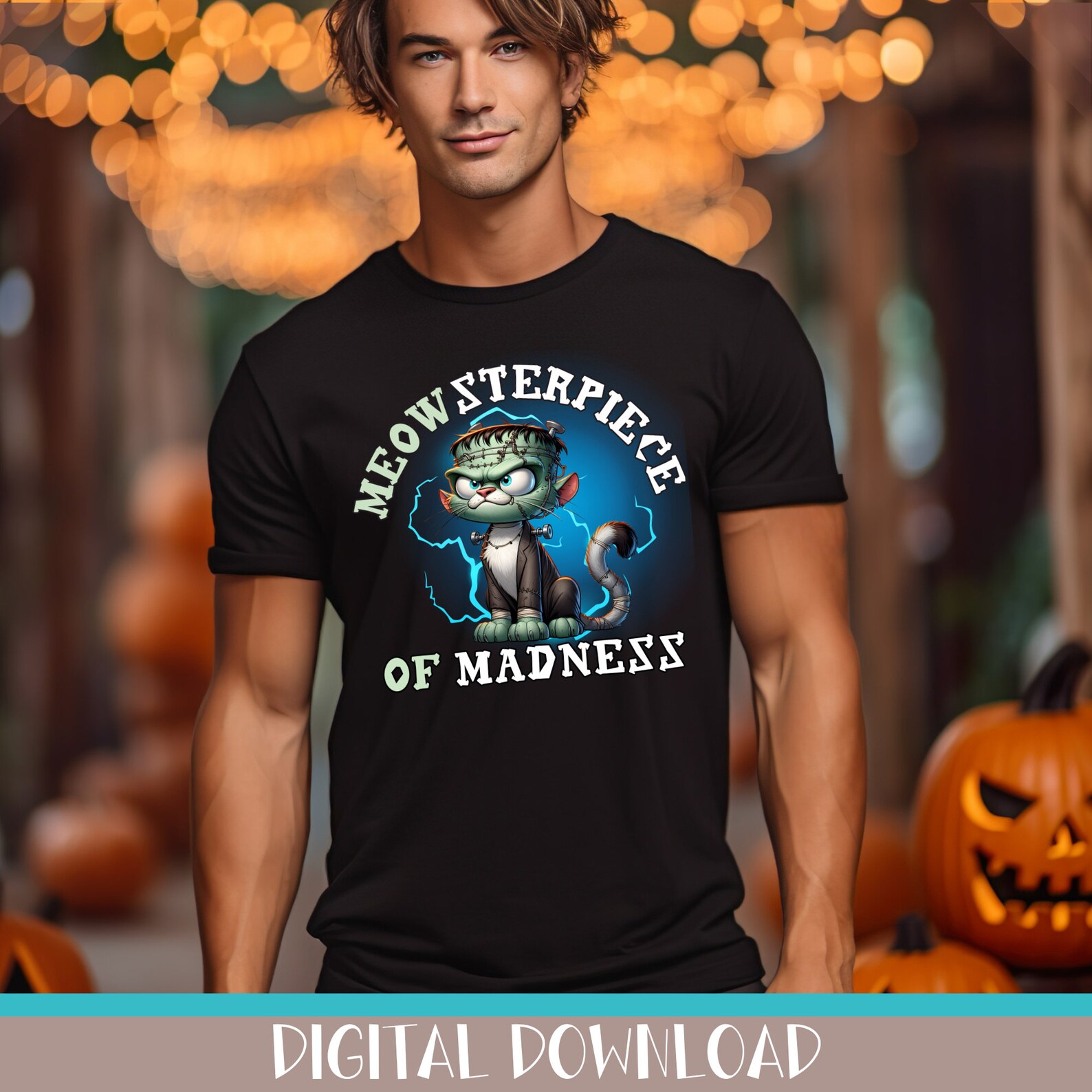 Frankencat Cartoon: Funny Frankenstein Cat PNG (digital Download) - Etsy