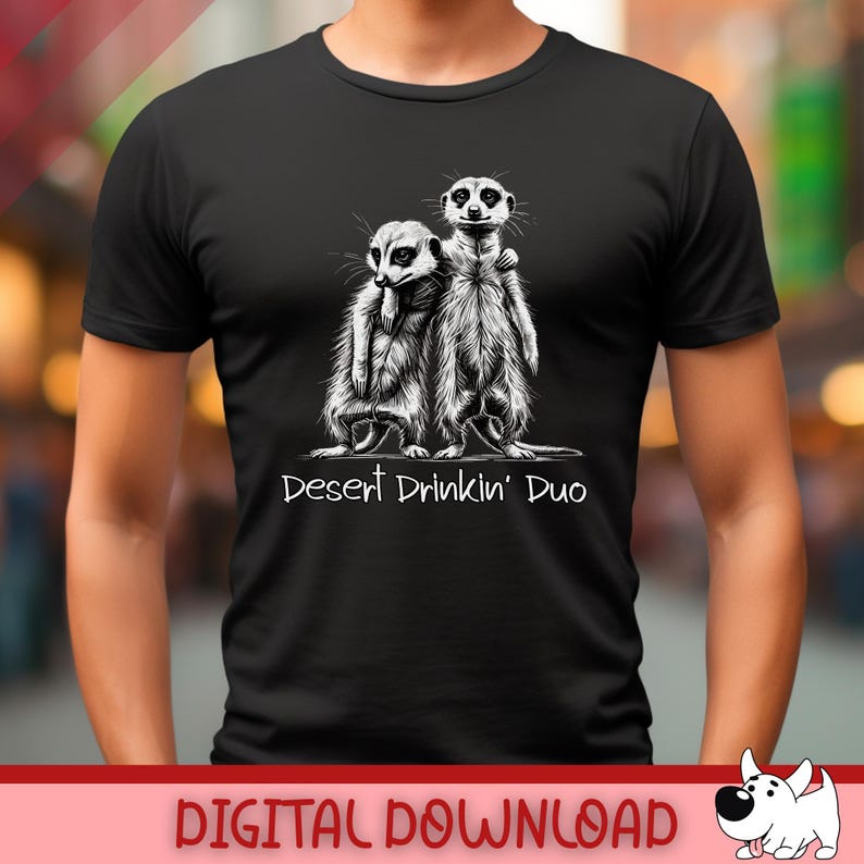 Funny Drunk Meerkat Buddies PNG: Desert Drinking Duo (digital Download ...
