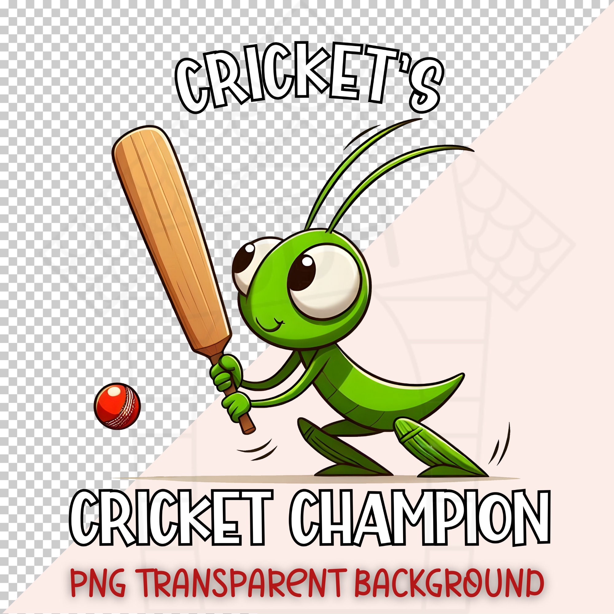 Cricket Champion PNG: Funny Cartoon Insect Design (digital Download) - Etsy