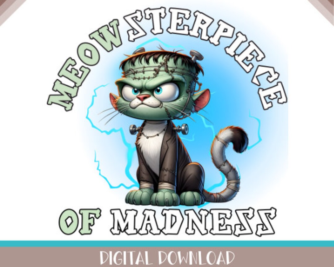 Frankencat Cartoon: Funny Frankenstein Cat PNG (digital Download) - Etsy