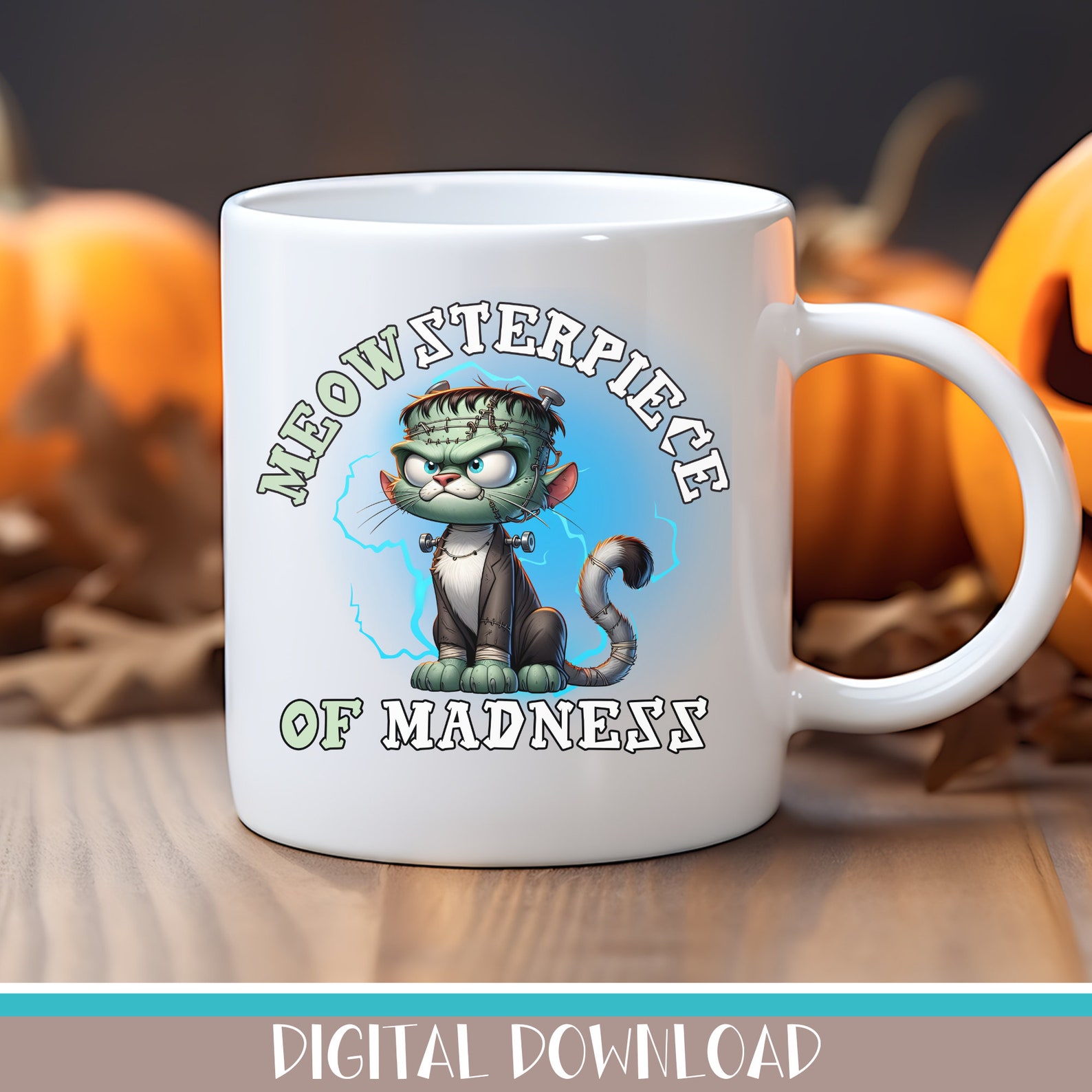Frankencat Cartoon: Funny Frankenstein Cat PNG (digital Download) - Etsy