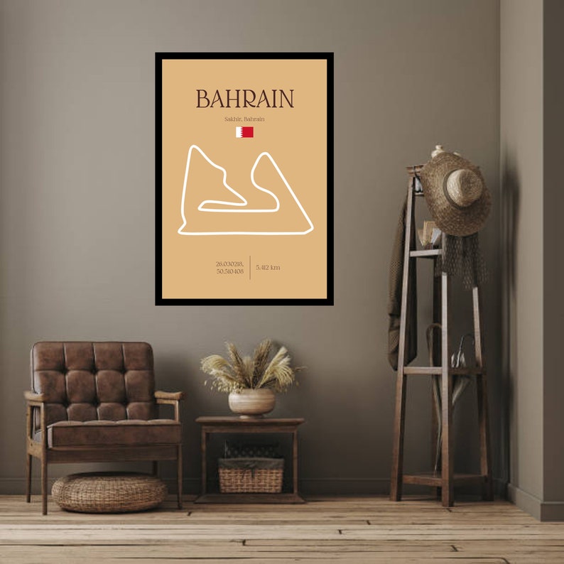 Bahrain F1 Sakhir Grand Prix Map Circuit Print Poster - Etsy