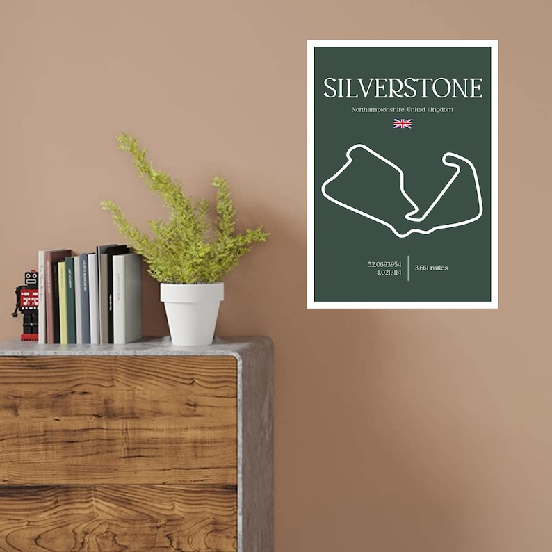Silverstone F1 British Grand Prix Map Circuit Print Poster - Perfect ...