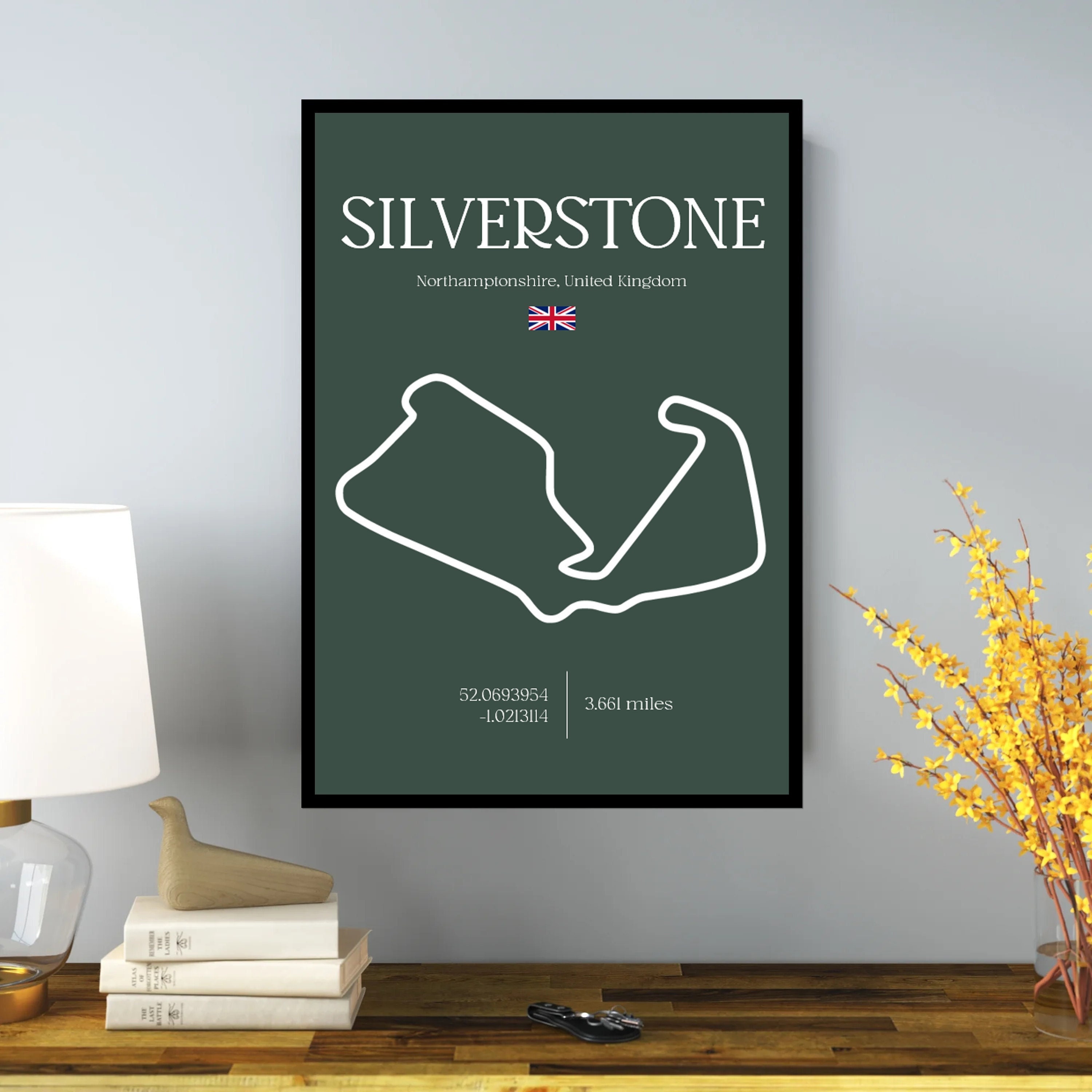 Silverstone F1 British Grand Prix Map Circuit Print Poster - Perfect ...