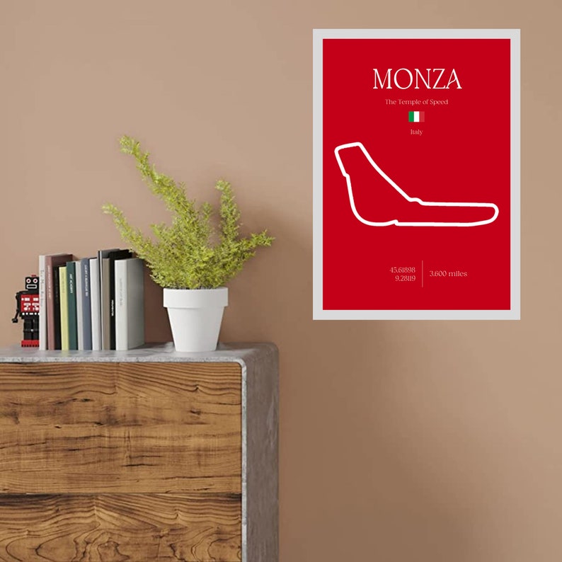 Monza F1 Italian Grand Prix Map Circuit Print Poster - Perfect Gift for ...