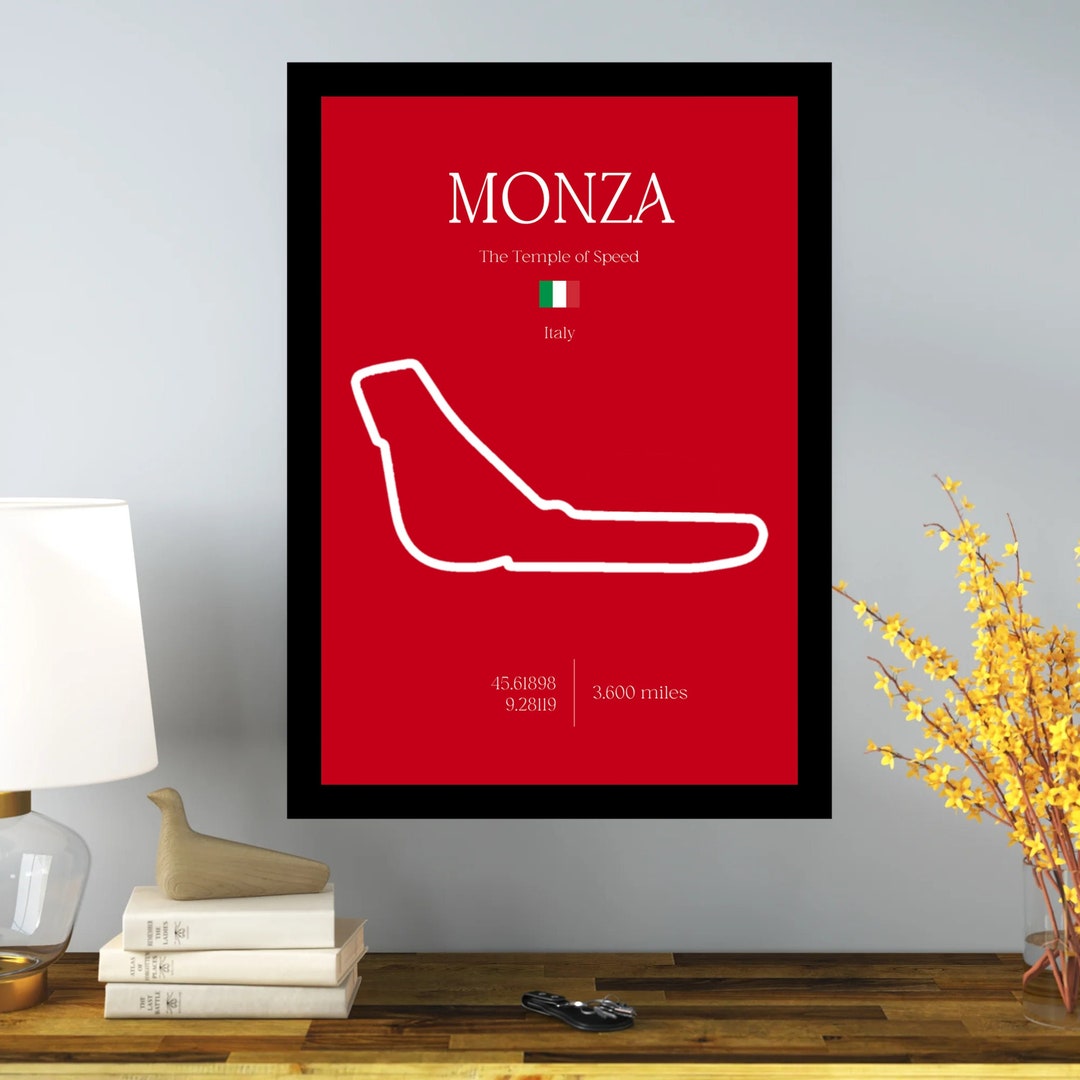 Monza F1 Italian Grand Prix Map Circuit Print Poster - Perfect Gift for ...