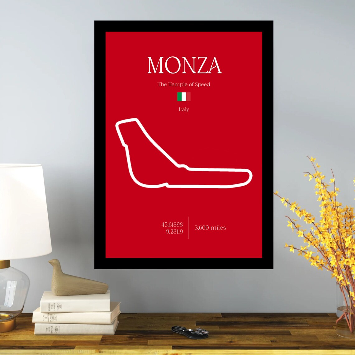 Monza F1 Italian Grand Prix Map Circuit Print Poster - Perfect Gift for ...