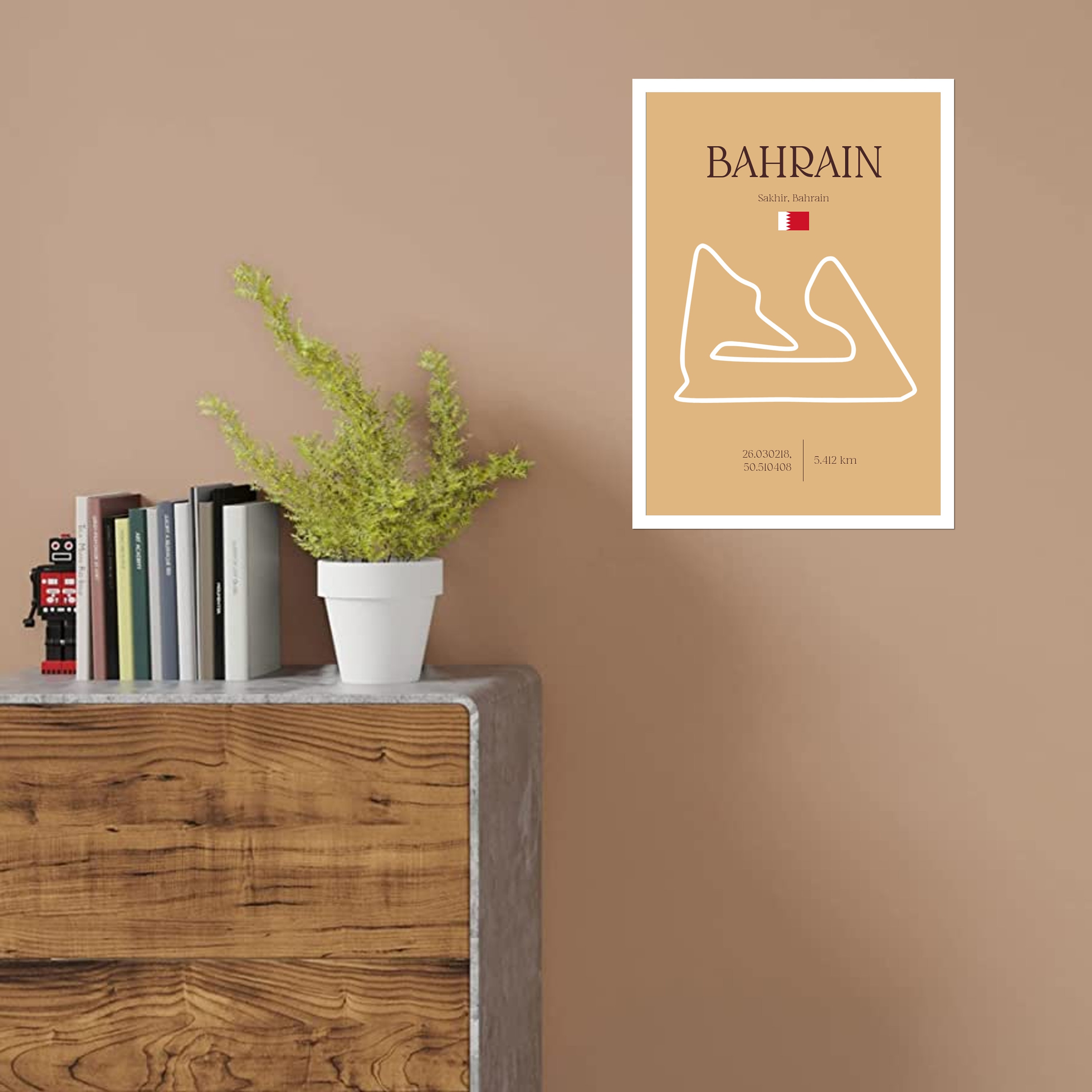 Bahrain F1 Sakhir Grand Prix Map Circuit Print Poster - Perfect Gift ...
