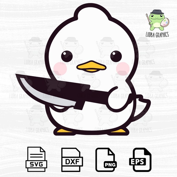 Duck With Knife Svg - Etsy