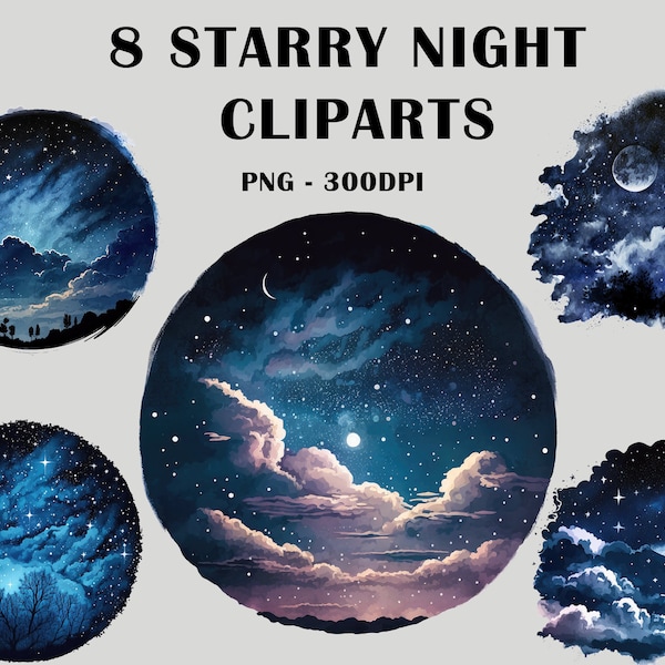 Night Sky Clip Art - Etsy
