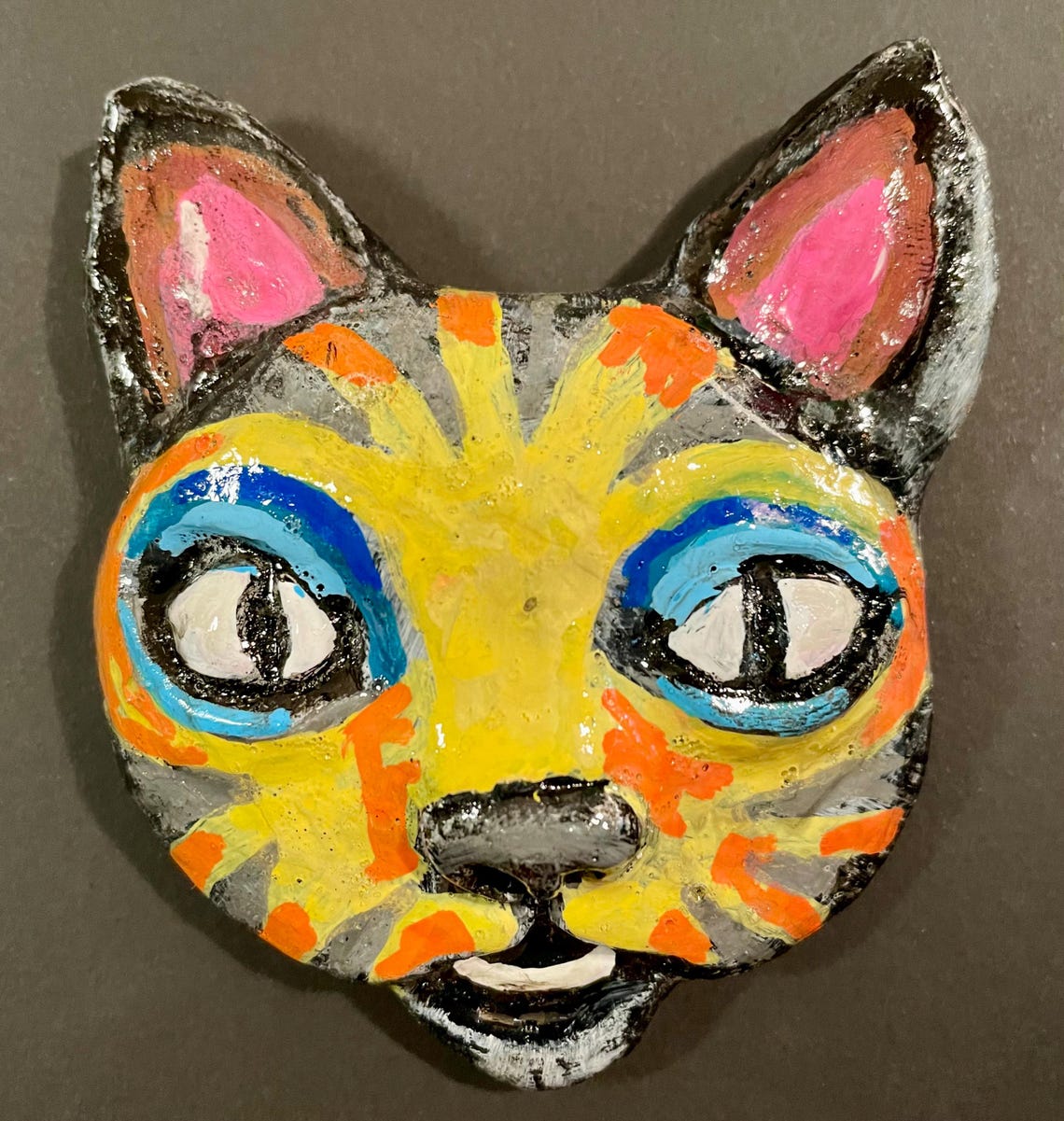 Cat Small Relief Sculpture With Magnet - Etsy
